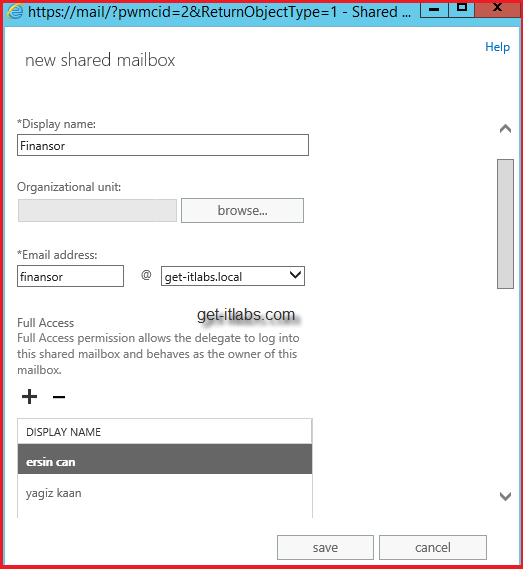 Exchange Server 2013 Shared Mailbox – Get-itLabs.com